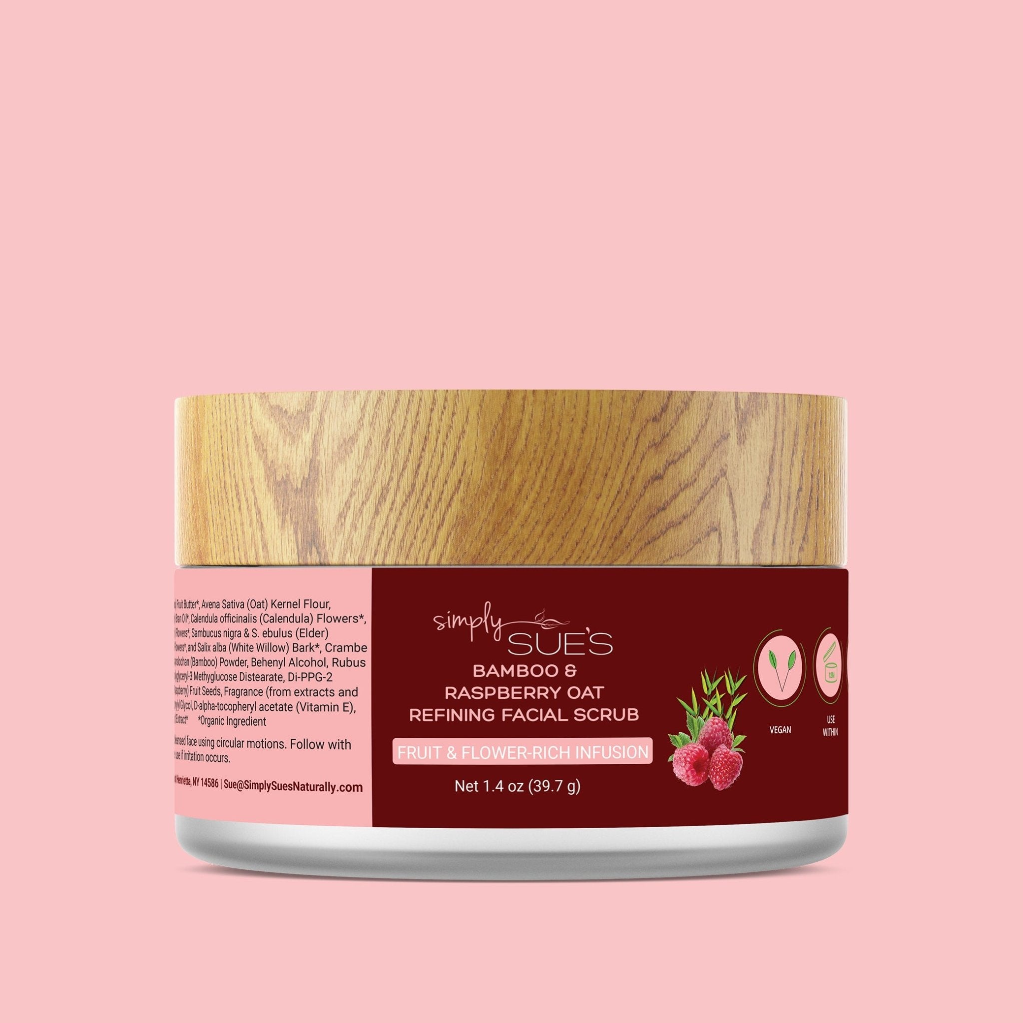 All Natural | Bamboo and Raspberry Oat Refining Facial Scrub – Simply ...